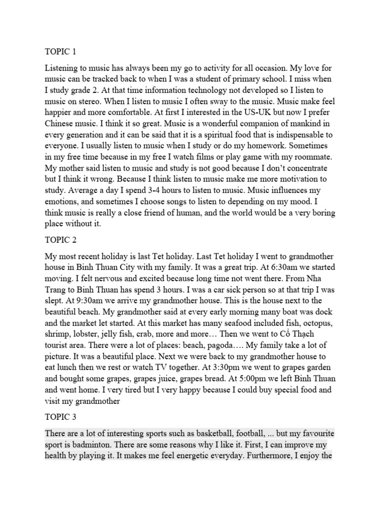 Topic Speaking | PDF