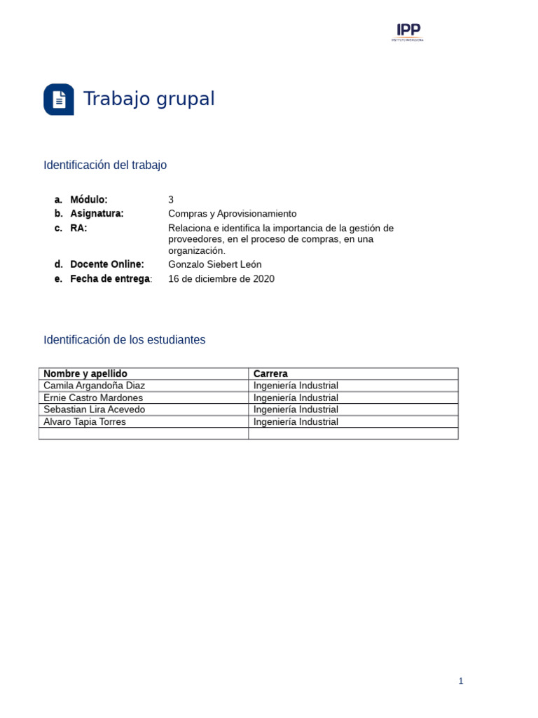 Grupo N Mero 10 TG M3 Compras y Aprovisionamiento | PDF | Business | Negociación