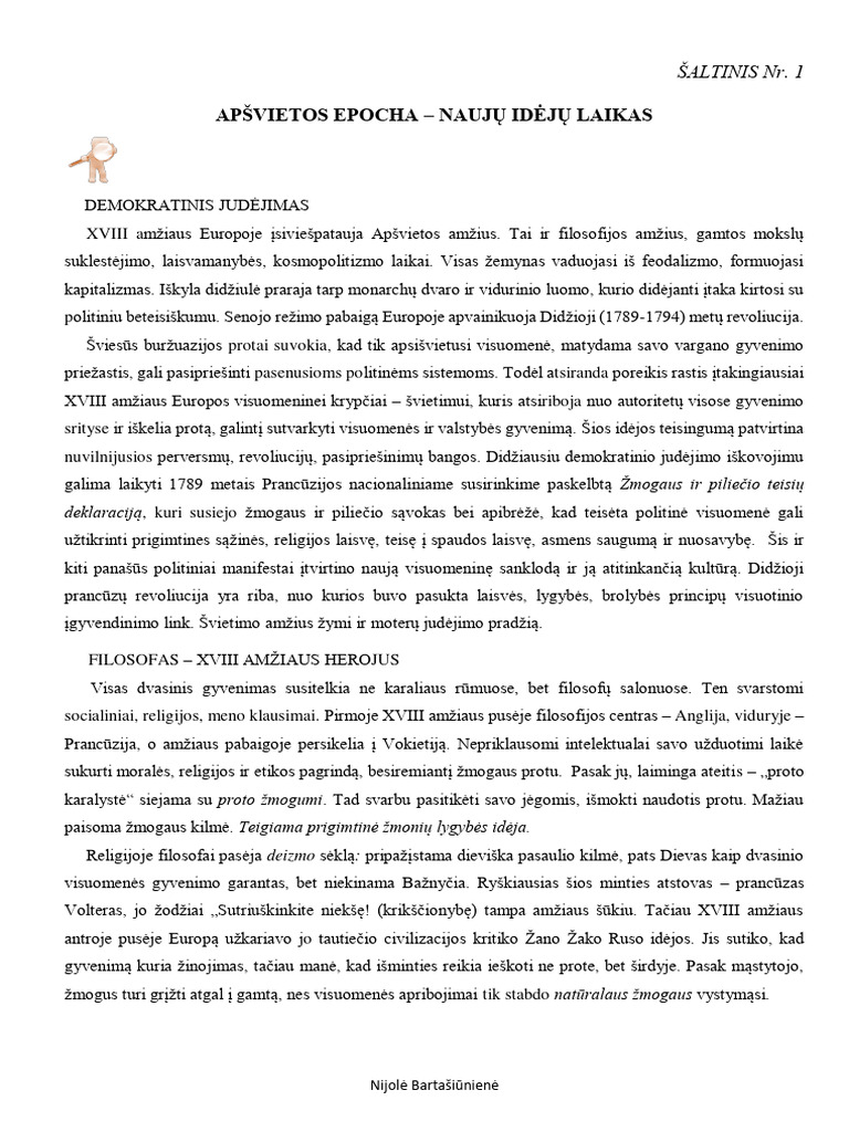 Apšvietos Epocha - Naujų Idėjų Laikas: Šaltinis Nr. 1 | PDF