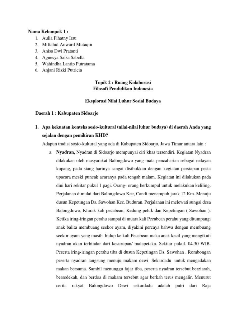Tradisi Nyadran dan Lelang Bandeng Sidoarjo | PDF