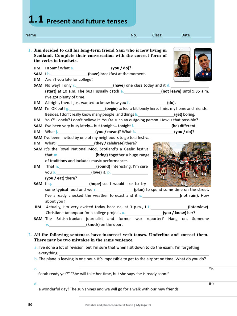 Present and Future Tenses | PDF