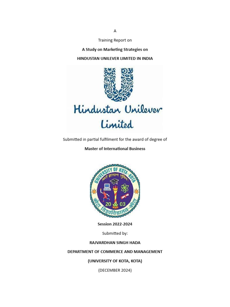 Intern Report | PDF | Swot Analysis | Unilever Intern Report | PDF | Swot Analysis | Unilever