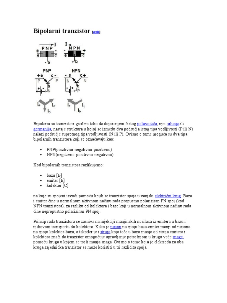 Bipolarni Tranzistor | PDF