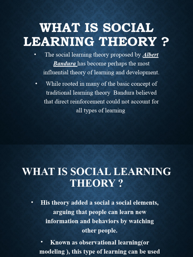 Social Learning Theory | Download Free PDF | Behaviorism | Learning