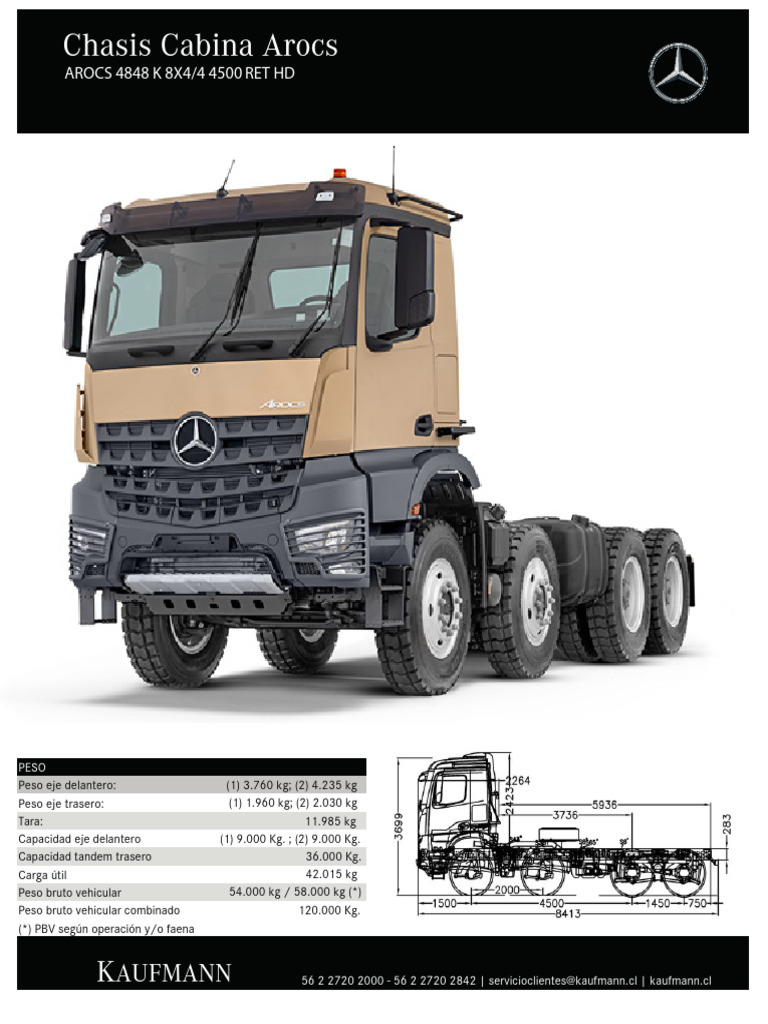 AROCS 4848K 8X4 4500 RET HD v2 | PDF | Eje | Transporte privado