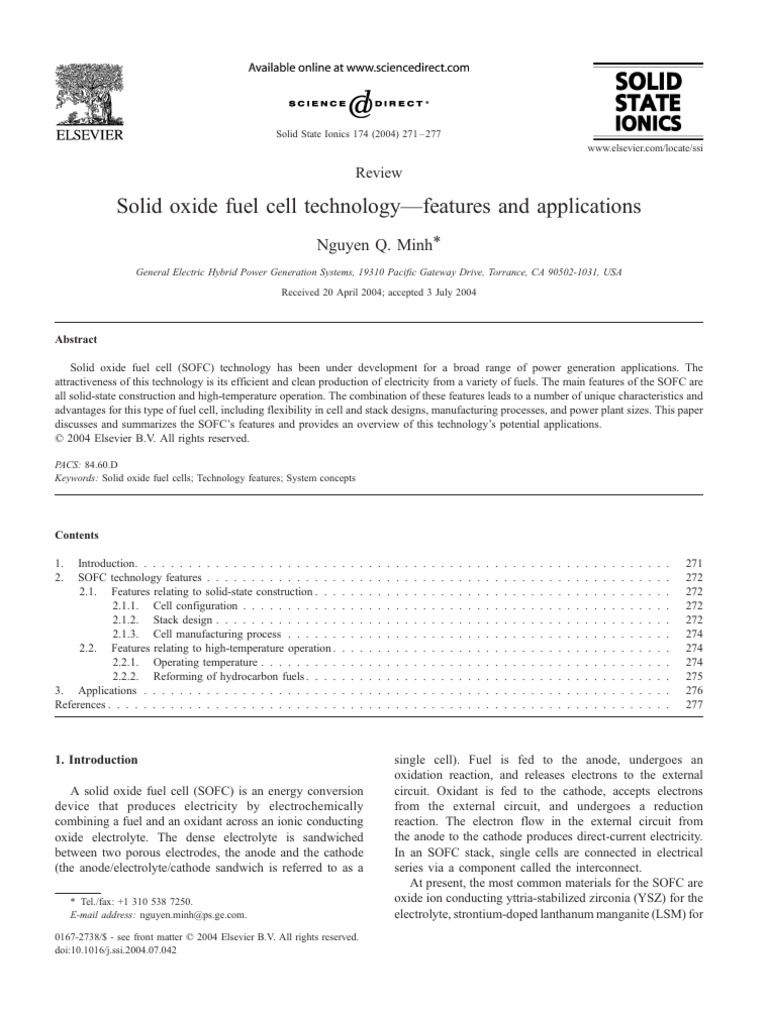 Solid Oxide Fuel Cell Technology Feature | PDF | Solid Oxide Fuel Cell ...