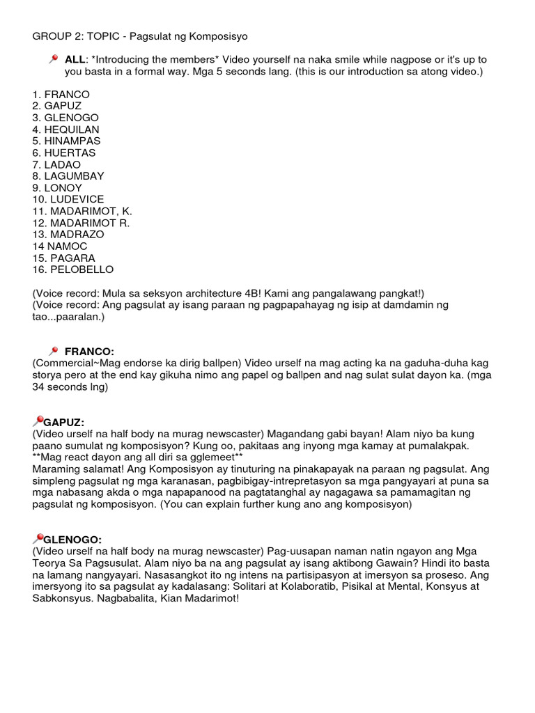 Retorika Group 2 Report Script Flow | PDF