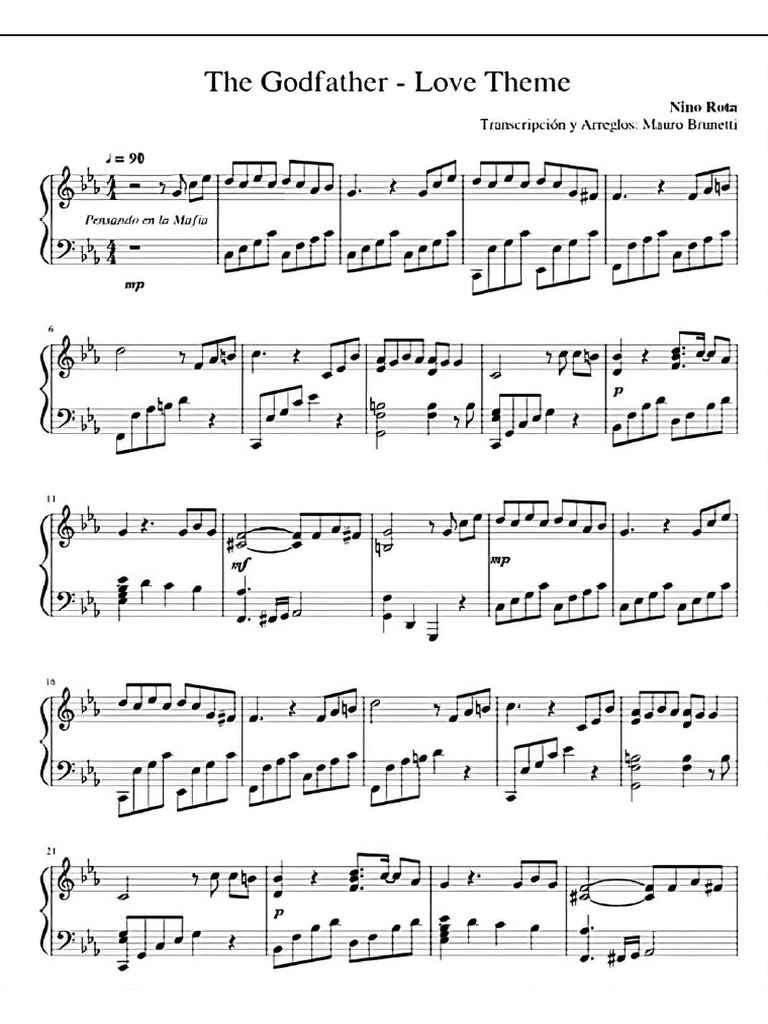 The Godfather Love Theme Piano Sheet Music | PDF
