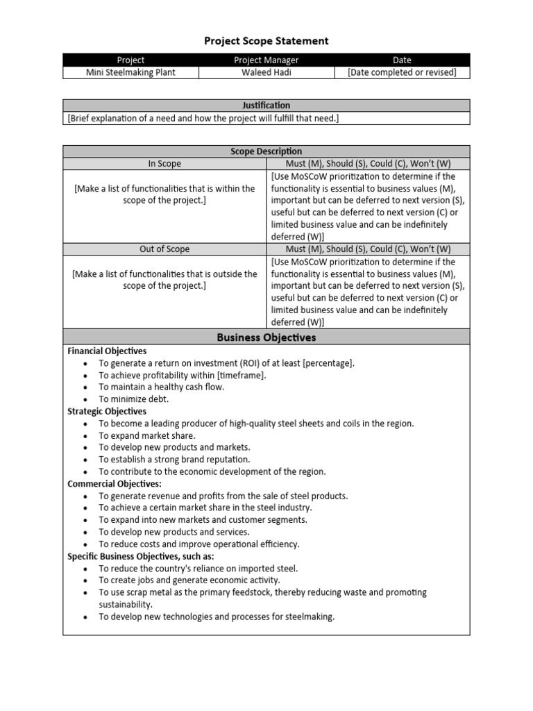Project Scope Template ProjectManager WLNK | PDF | Product (Business ...