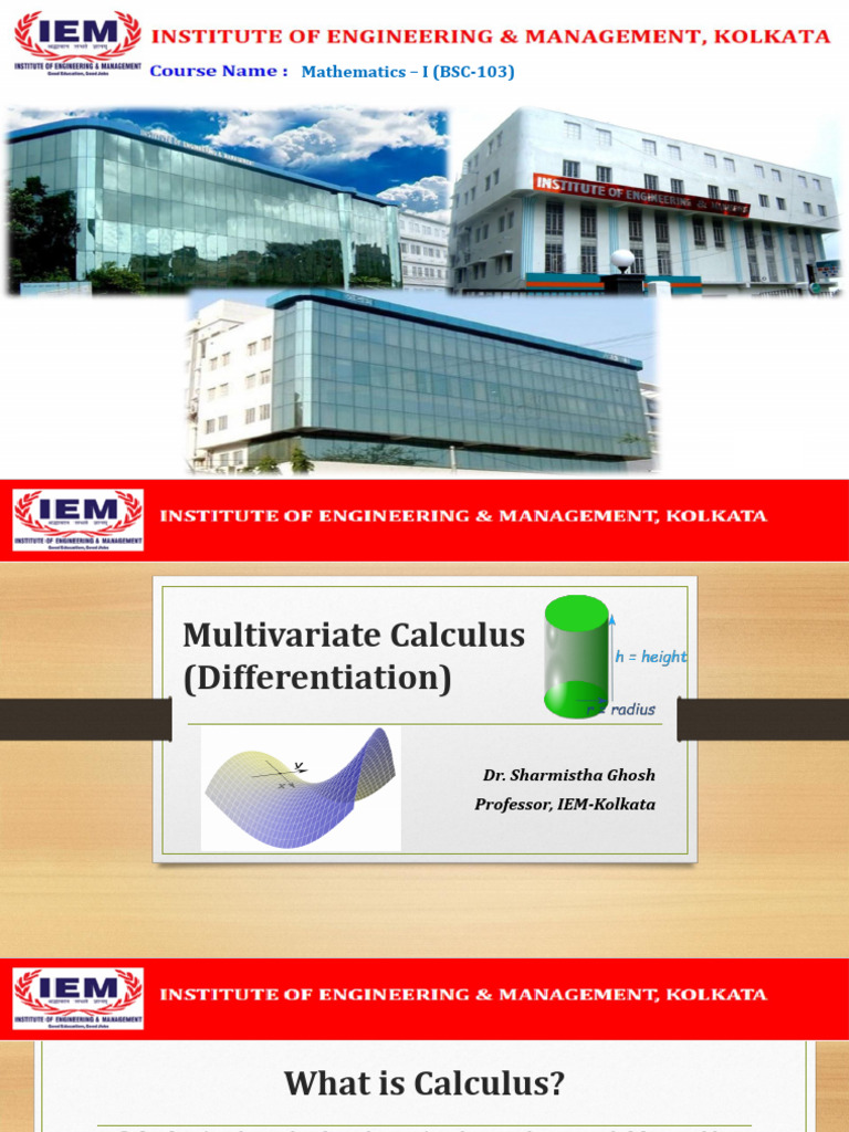 Multivariate Calculus (Differentiation) L1 Introduction | PDF ...