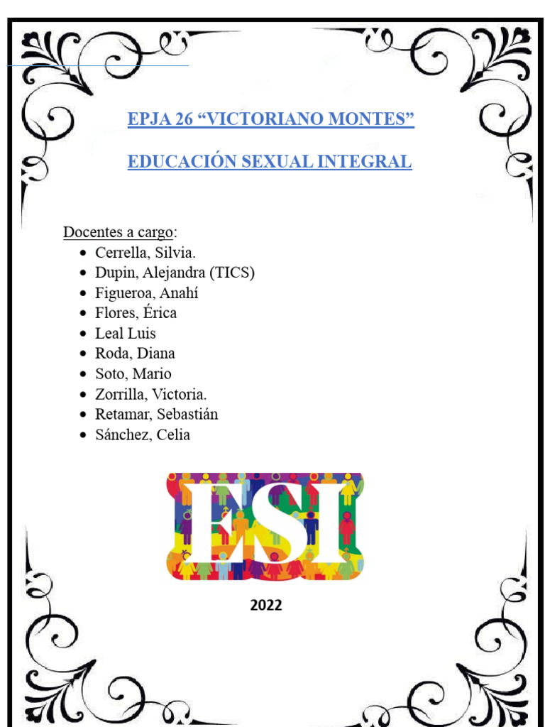 Proyecto Esi Epja 26 2022 | PDF | La sexualidad humana | Educación sexual