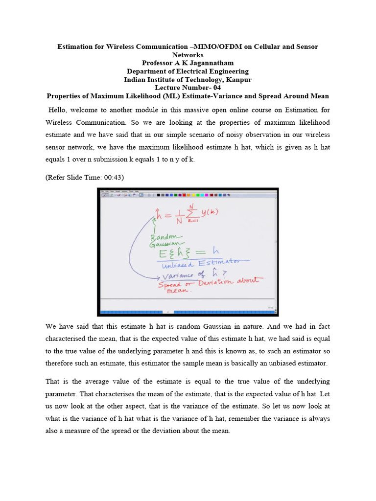 Estimation Material | PDF | Estimator | Standard Deviation