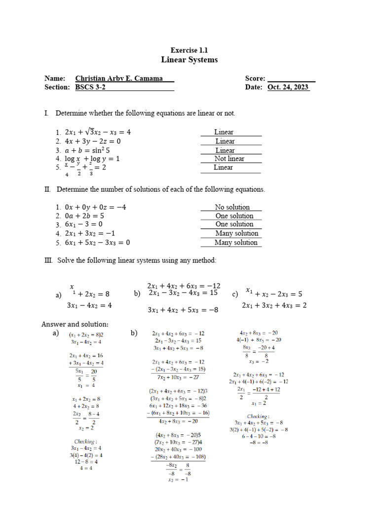 MATH Exercise-1 | PDF