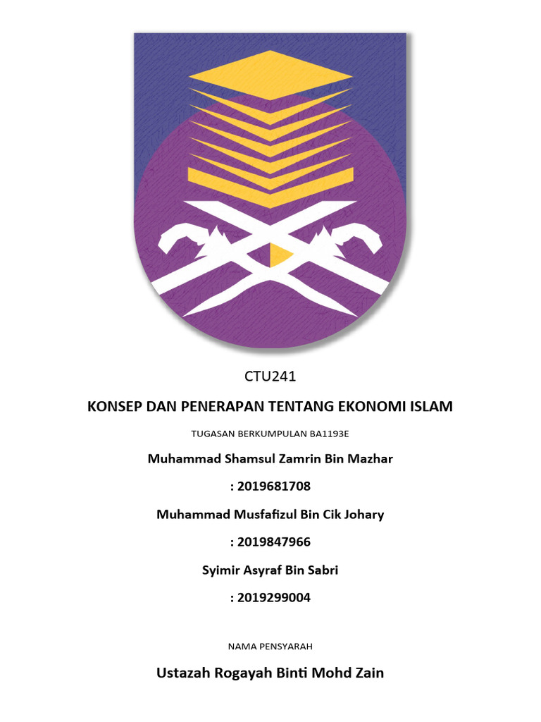 CTU241 Konsep Dan Penerapan Ekonomi Islam | PDF