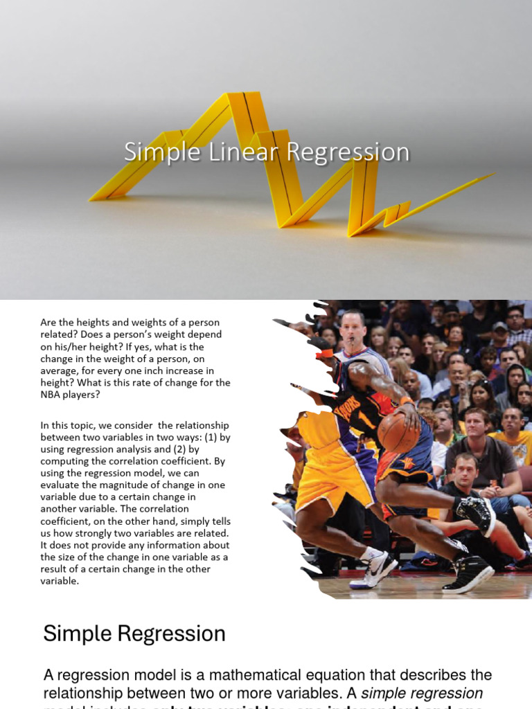 Simple Linear Regression | PDF | Errors And Residuals | Regression Analysis Simple Linear Regression | PDF | Errors And Residuals | Regression Analysis