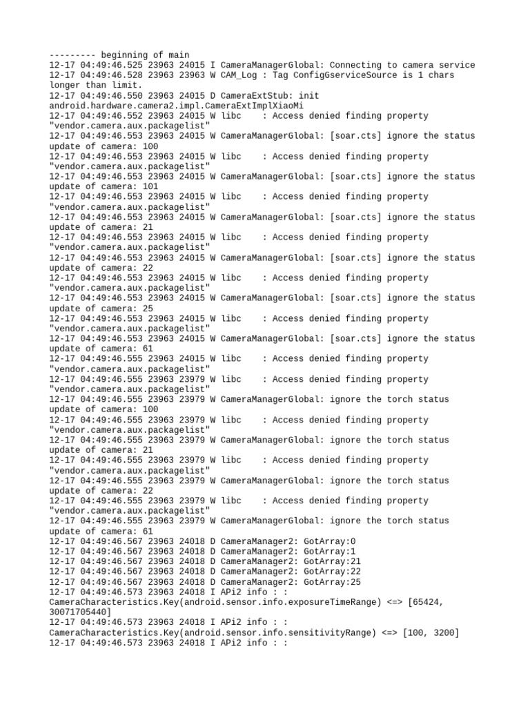 Camera Service Connection Log | PDF | Computer Programming | System Software