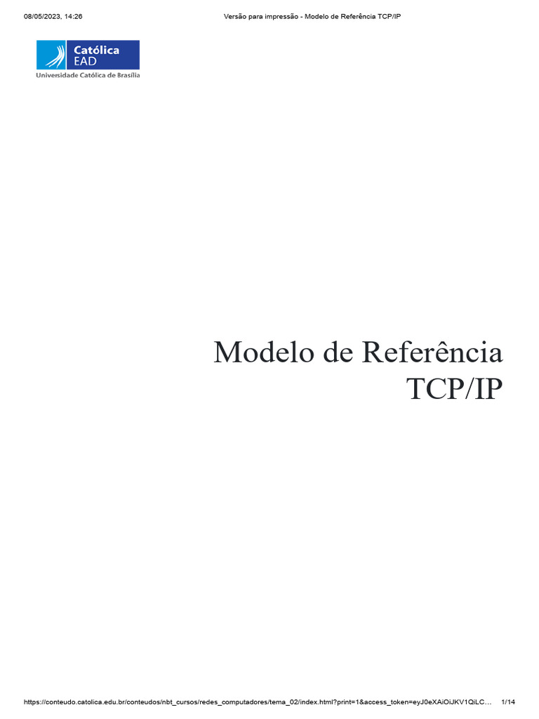 2 - Versão para Impressão - Modelo de Referência TCP - IP | PDF | Suíte de protocolo de internet ...