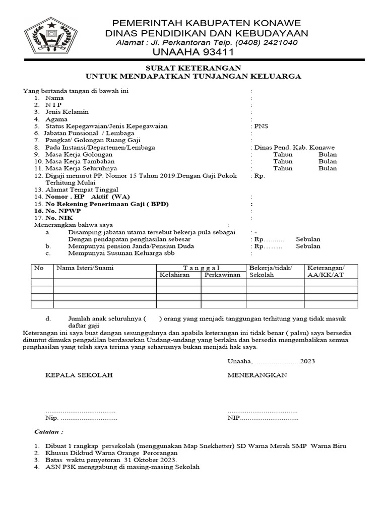 Blangko KP4 Tahun 2023 | PDF