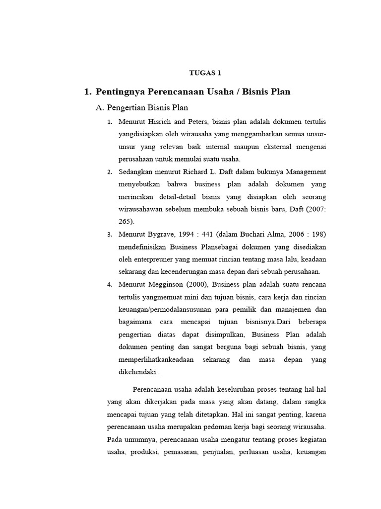 TUGAS 2 Bisnis Plan | PDF
