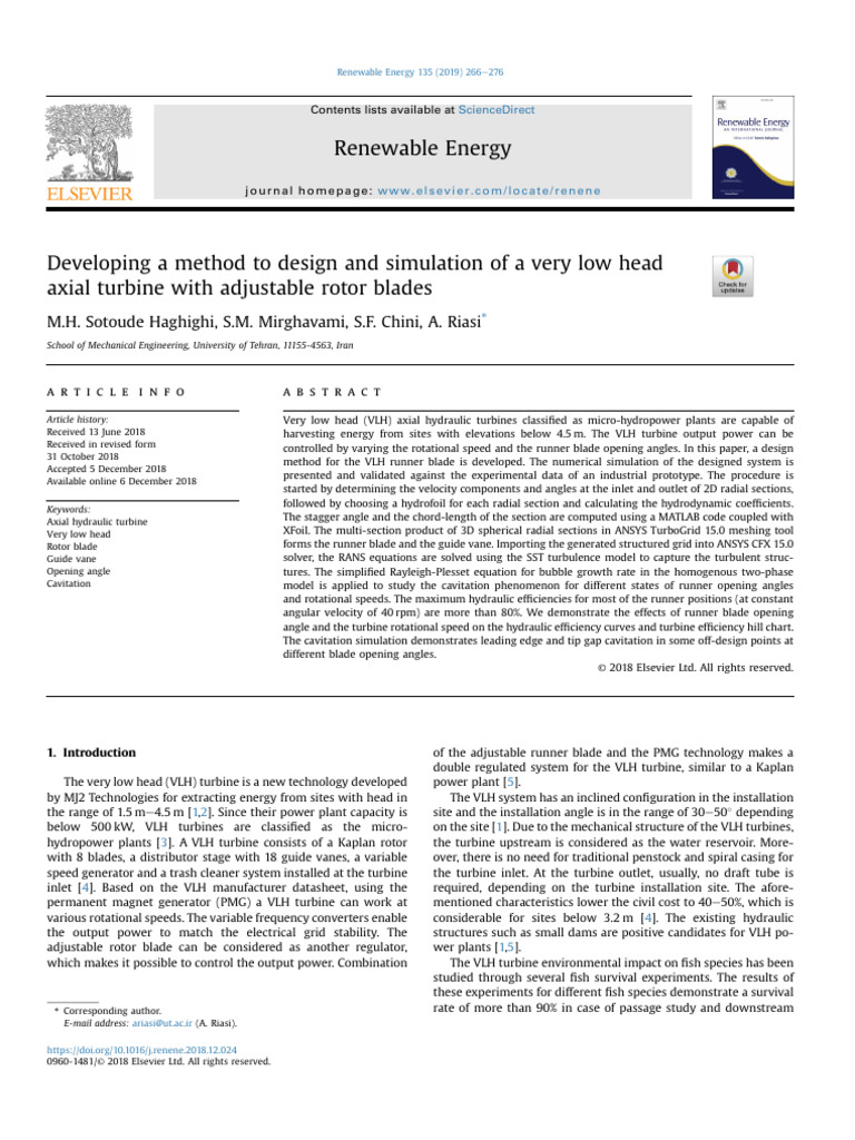 Developing A Method To Design and Simulation of A Very Low Head | Download Free PDF | Turbine ...