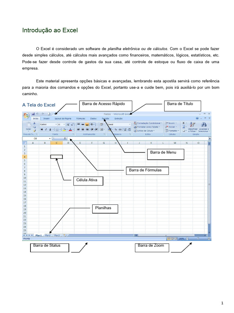 Apostila Excel Básico | PDF | Microsoft Excel | Janela (informática)