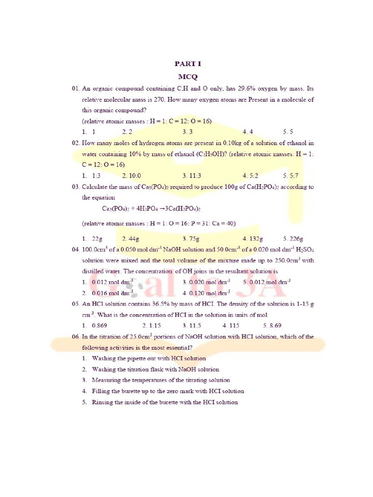 Exam Paper 1 | PDF