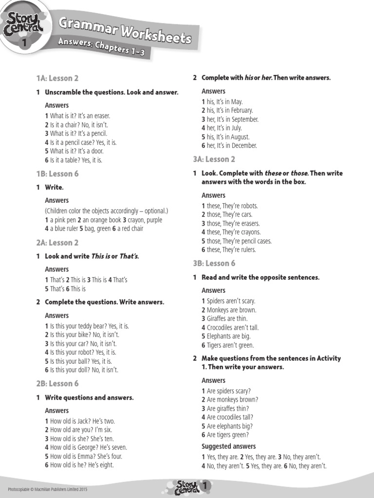 SC01 Grammar AnswerKey1698867273266 | PDF | Language Arts & Discipline