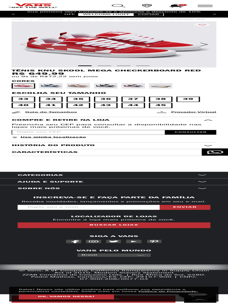 Tênis Knu Skool Mega Checkerboard Red Vans | PDF