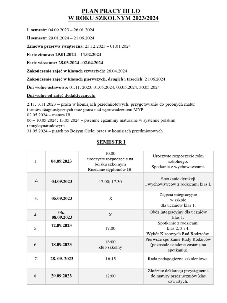 Harmonogram 2023.24 | PDF