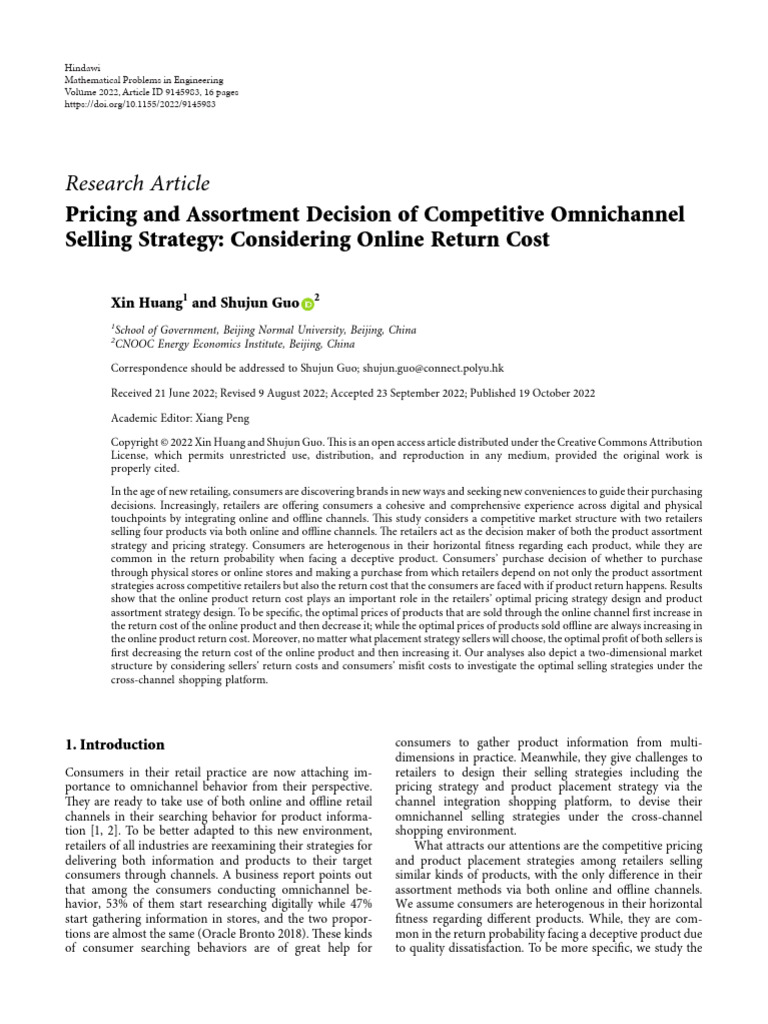 Pricing and Assortment Decision of Competitive Omn | PDF | Retail ...