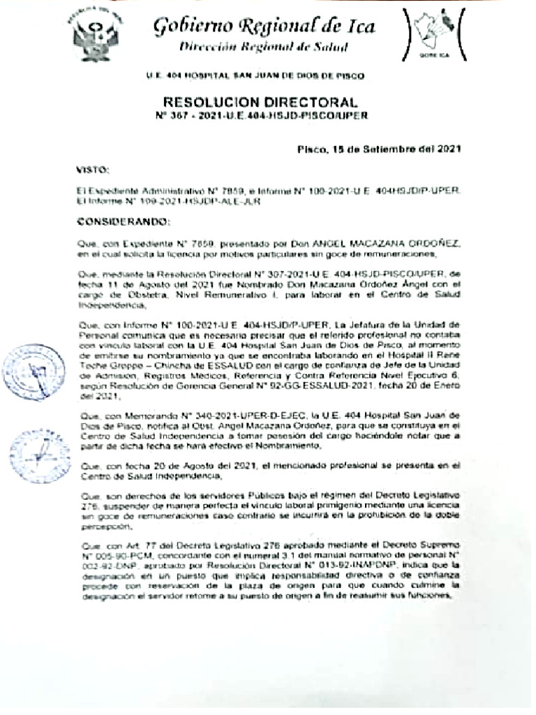 Licencia y Designacion Macazana | PDF