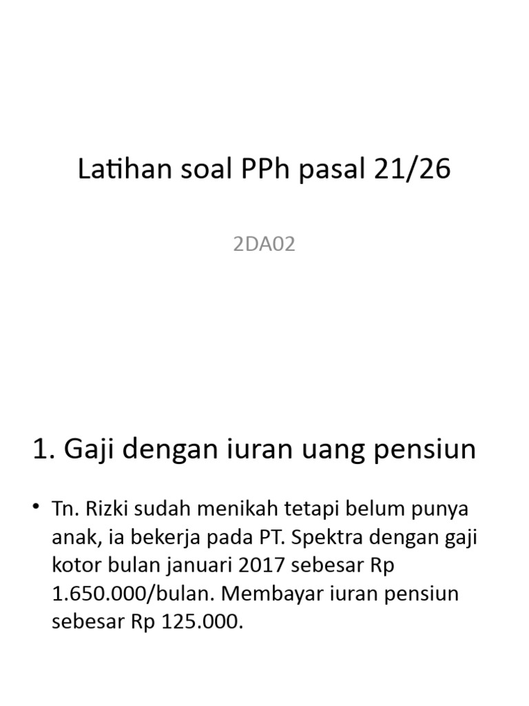 Latihan Soal PPH Pasal 21 | PDF