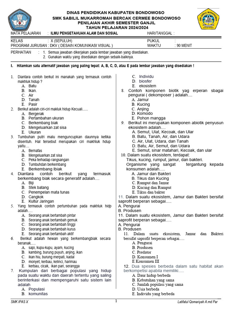 Soal Fix PAI Kls X | PDF