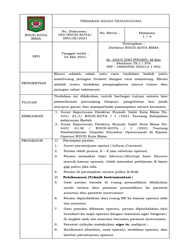 Sop Eksisi Hemangioma | PDF | Sains & Matematika