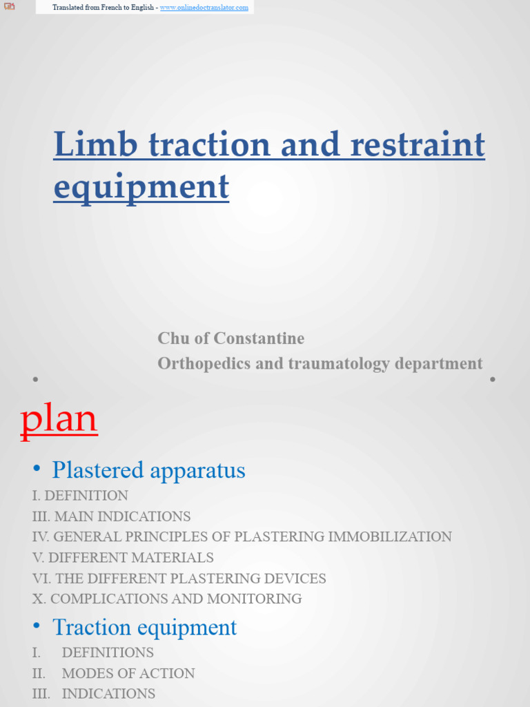Appareillage de Traction Et de Contention Des Membres - Fr.en | PDF ...