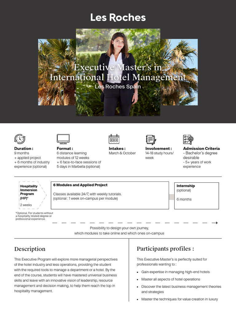Executive Master's in Hotel Management | PDF | Analytics | Business Economics