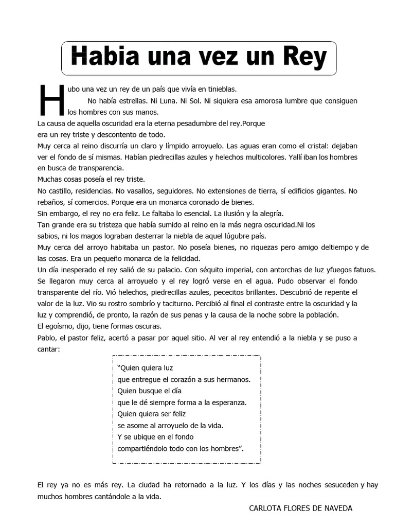 Ubo Una Vez Un Rey de Un País Que Vivía en Tinieblas | PDF