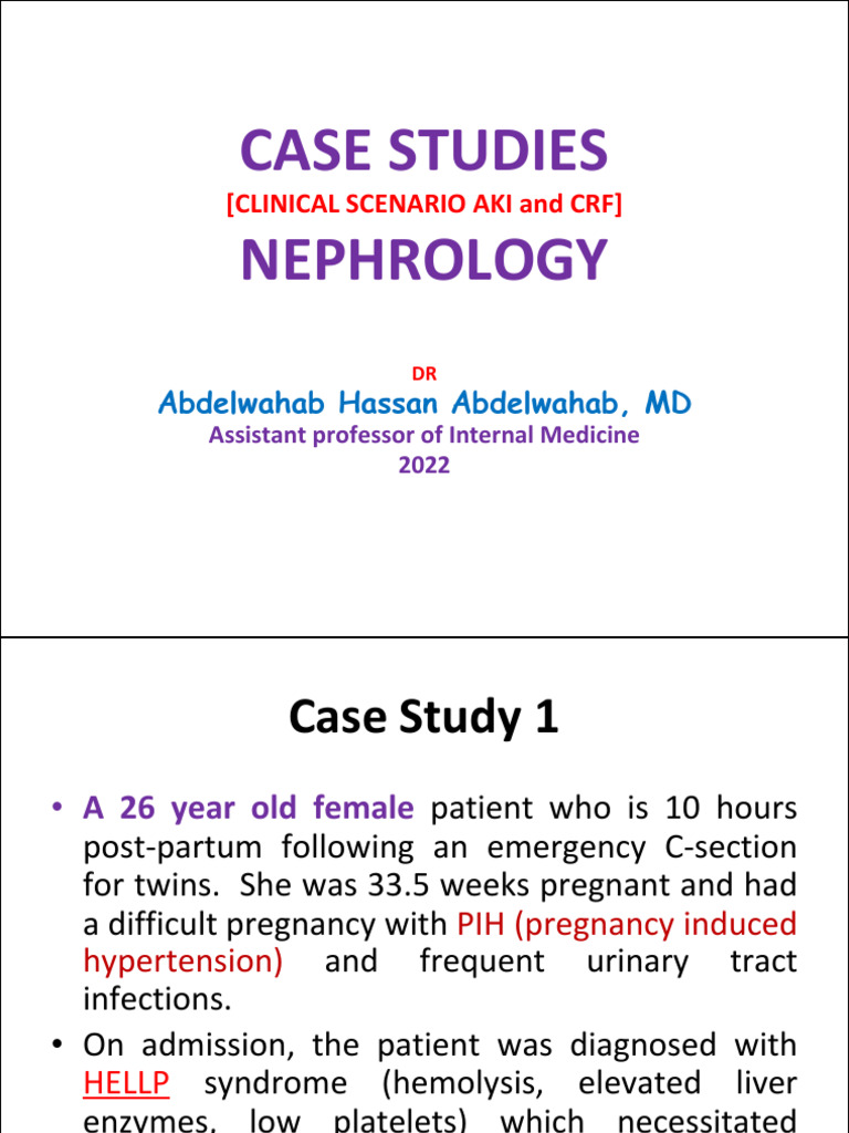 Clinical Presentation (ARF & CRF), Nephrology, 2017 | PDF | Chronic Kidney Disease | Organ (Anatomy)