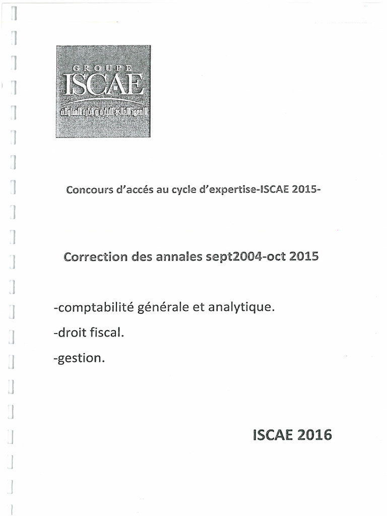 ISCAE Correction Examen | PDF