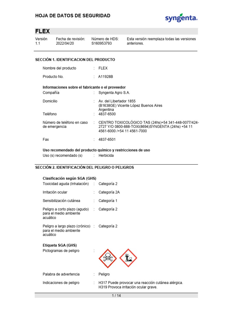 H - Flex - Fomesafen | PDF | Reciclaje | Residuos