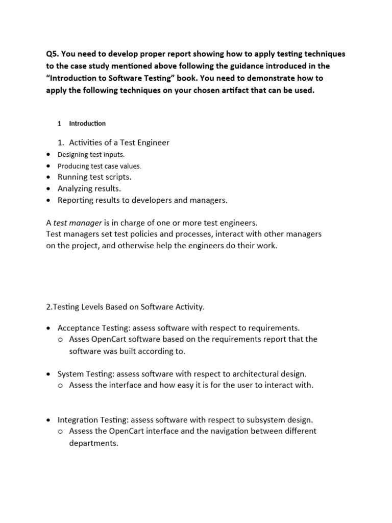 SW Testing and QA Take Home Exam Answers | PDF | Software Testing ...