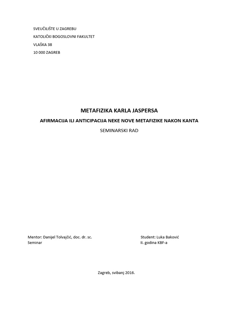 Metafizika Karla Jaspersa | PDF Metafizika Karla Jaspersa | PDF