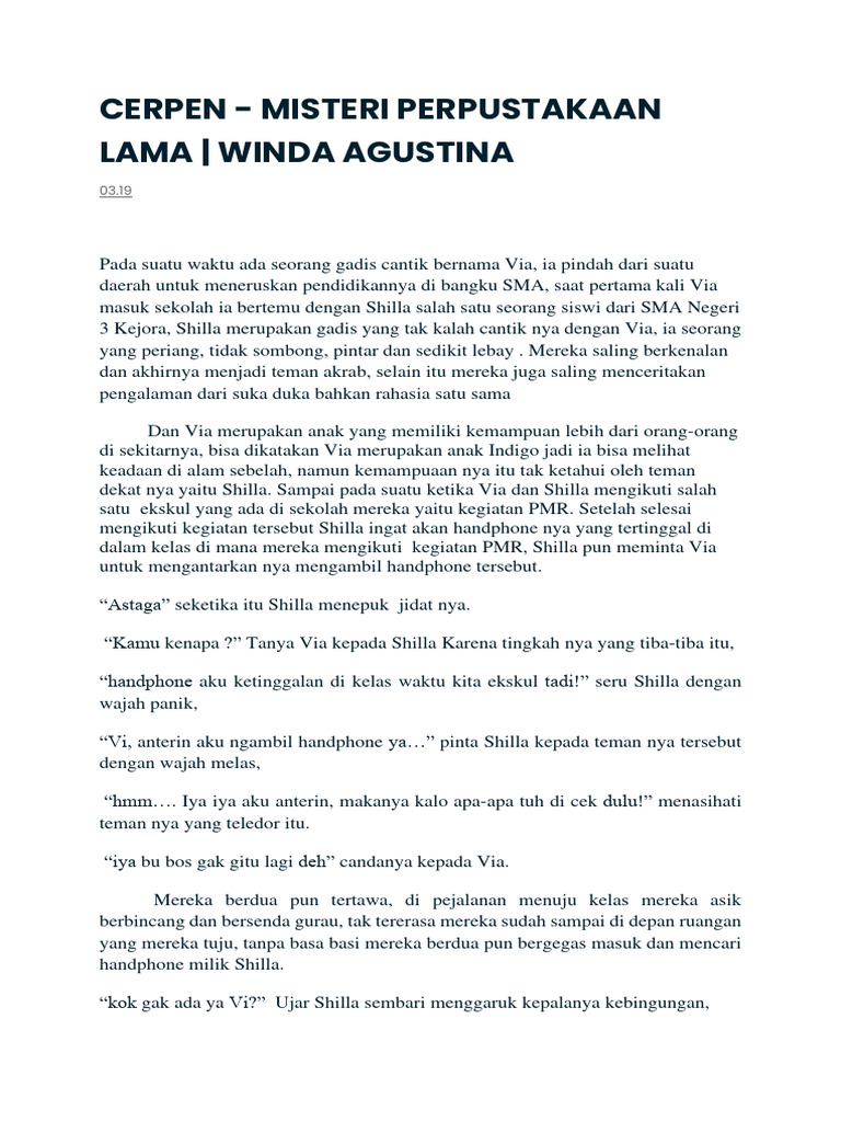 Misteri Perpustakaan Lama dan Indigo | PDF