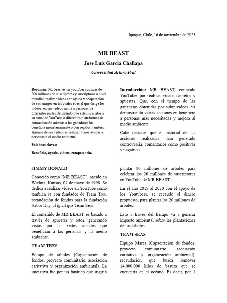 MR Beast | PDF | Youtube