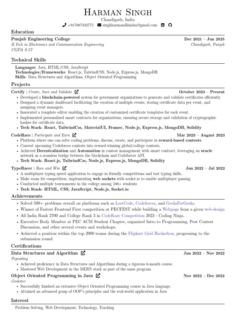 Engineering Student's Tech Portfolio | PDF | Java Script | Object ...