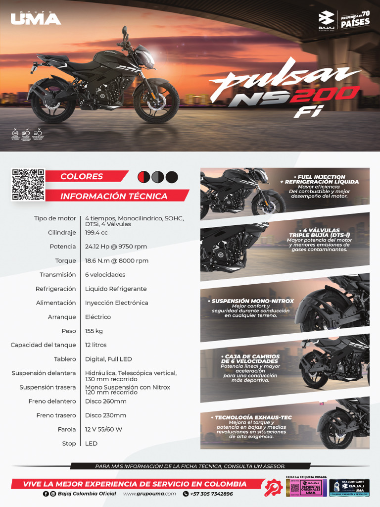 Ficha Tecnica Ns 200 Fi | PDF