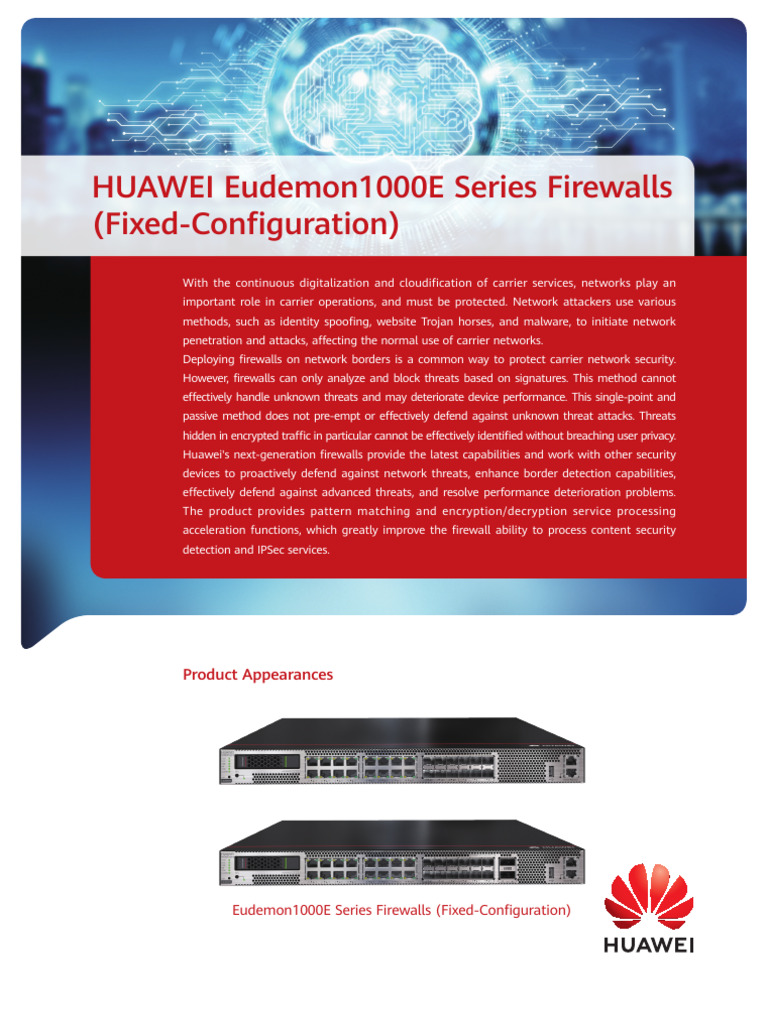 Huawei Eudemon1000E Firewall Overview | PDF | Virtual Private Network ...
