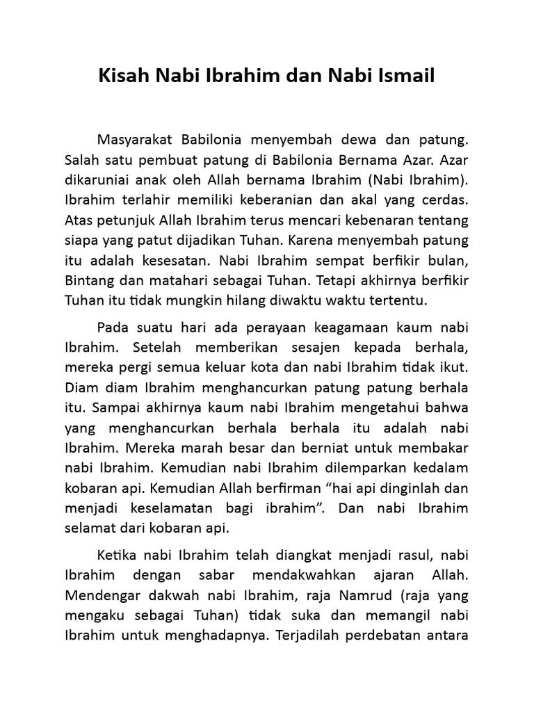 Kisah Nabi Ibrahim dan Ismail | PDF | Agama & Spiritualitas