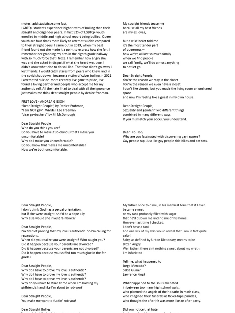 Poetry For Speech and Debate | PDF | Lgbt | LGBTQIA+ Studies