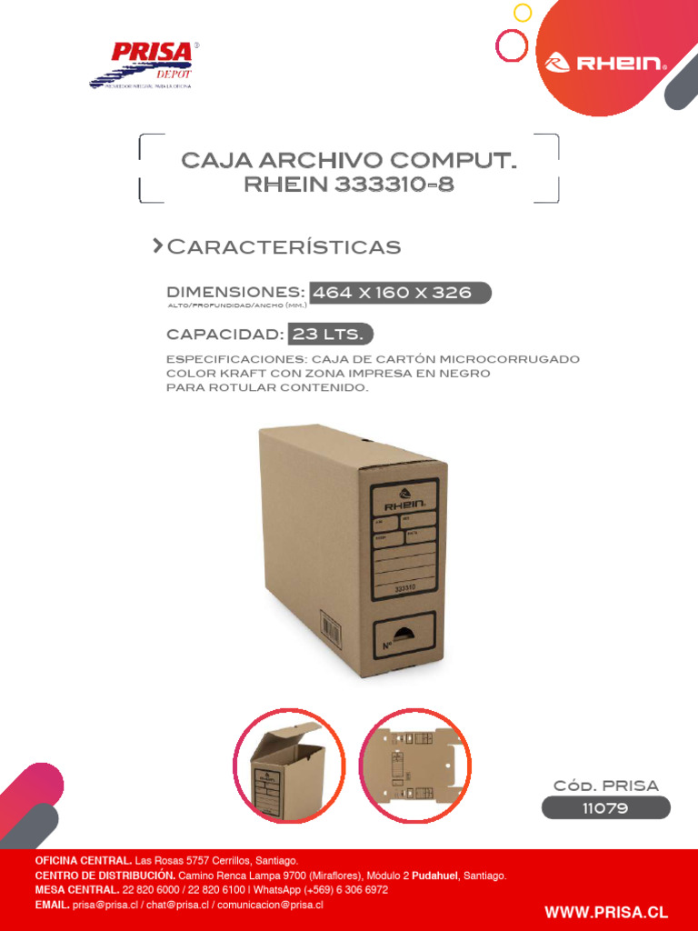 Caja Archivo Comput. Rhein 333310-8 | PDF